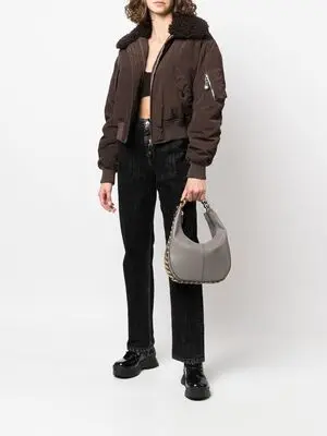 Stella McCartney Faux-fur Collar Cropped Bomber Jacket