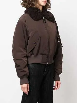 Stella McCartney Faux-fur Collar Cropped Bomber Jacket