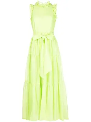 BARUNI Ruffle-trim Belted Maxi Dress