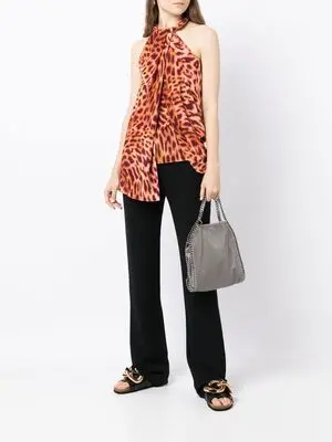 Stella McCartney Animal-print Draped Blouse