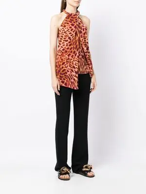 Stella McCartney Animal-print Draped Blouse