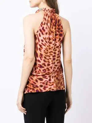 Stella McCartney Animal-print Draped Blouse
