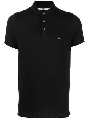 Tommy Hilfiger Embroidered-logo Polo Shirt - Black