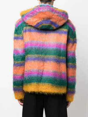Marni Striped Zip-up Knitted Hoodie