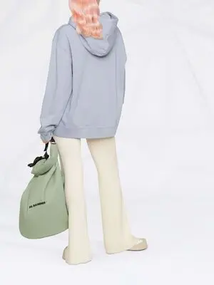 Nanushka Logo-embroidered Oversized Hoodie - Blue