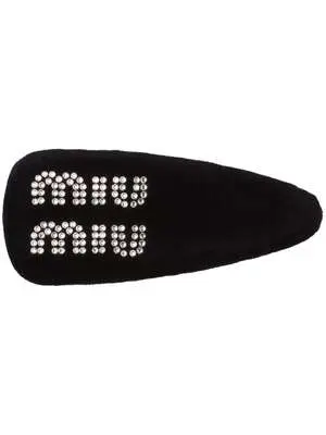 Miu Miu Logo-embellished Hair Clip - Black