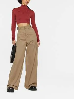 AMBUSH Checkerboard Print Cropped Shirt - Red