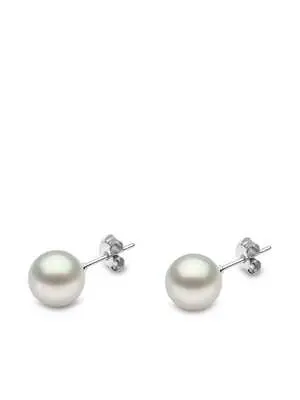 Yoko London 18kt White Gold 9mm South Sea Pearl Stud Earrings - Silver