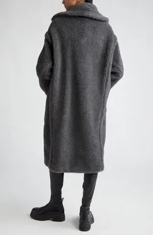 Max Mara Teddy Bear Icon Faux Fur Coat - Medium Grey