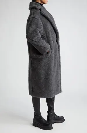 Max Mara Teddy Bear Icon Faux Fur Coat - Medium Grey