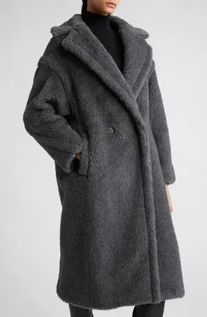 Max Mara Teddy Bear Icon Faux Fur Coat - Medium Grey
