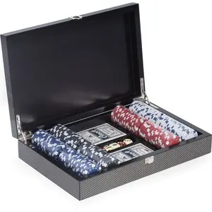 BEY-BERK 200-chip Poker Set & Storage Case - Black