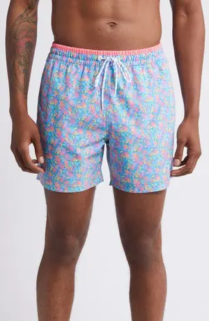 CHUBBIES Classic Lined 5.5-Inch Swim Trunks Medium Blue