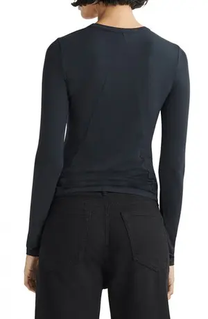 Rag & Bone Icons Luca Slim Fit Long Sleeve Top - Black