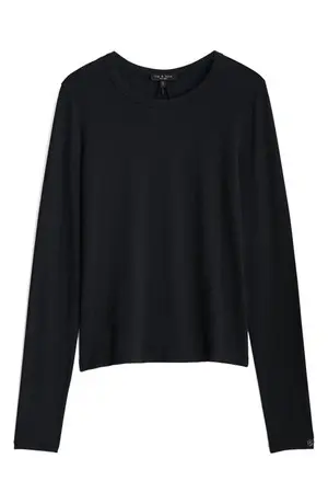 Rag & Bone Icons Luca Slim Fit Long Sleeve Top - Black