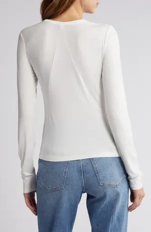 Rag & Bone Icons Luca Slim Fit Long Sleeve Top - Wht