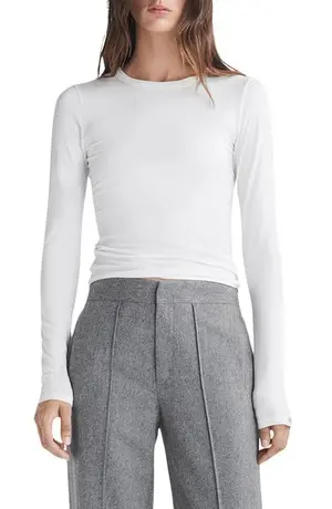 Rag & Bone Rag & Bone Icons Luca Slim Fit Long Sleeve Top Wht