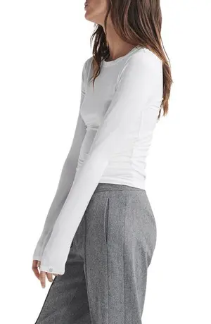 Rag & Bone Icons Luca Slim Fit Long Sleeve Top - Wht