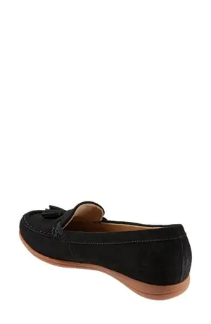Trotters Dawson Tassel Loafer - Black Suede