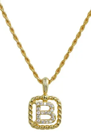 SAVVY CIE JEWELS Initial Pendant Necklace - Yellow-b