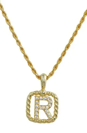 SAVVY CIE JEWELS Initial Pendant Necklace - Yellow-r