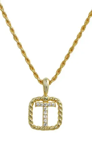 SAVVY CIE JEWELS SAVVY CIE JEWELS Initial Pendant Necklace Yellow-t