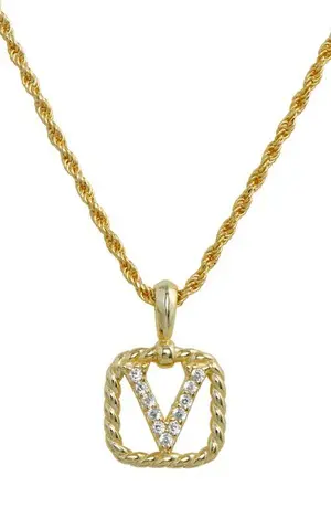 SAVVY CIE JEWELS SAVVY CIE JEWELS Initial Pendant Necklace Yellow-v