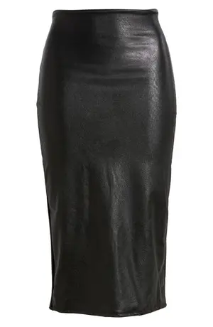 Commando Faux Leather Midi Skirt - Black