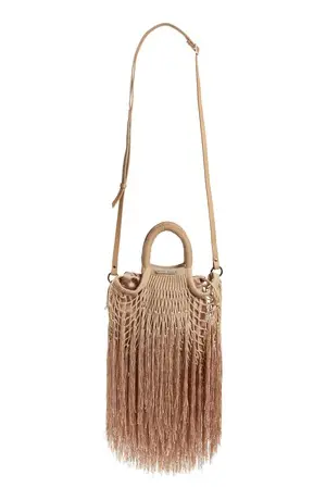 PETIT KOURAJ Mini Fringe Top Handle Bag