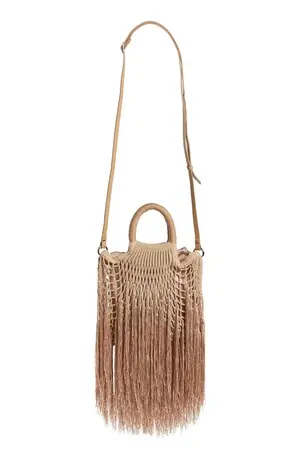 PETIT KOURAJ Mini Fringe Top Handle Bag