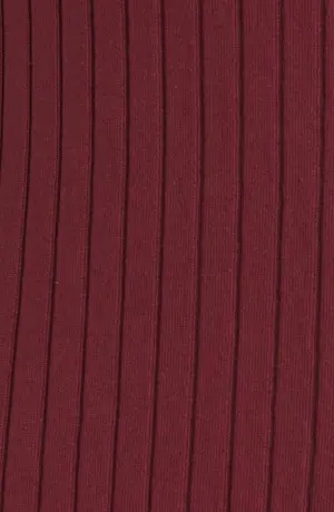 OPEN EDIT Button Sweater Midi Dress - Burgundy London