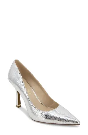 KENNETH COLE Romi Pointed Toe Pumps Silver