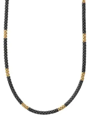 Lagos Caviar Beaded Necklace - Black