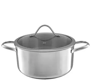 CLASSIC CUISINE 6-qt Stainless Steel Stockpot W Ith Glass Lid - Silver
