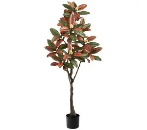 NEARLY NATURAL 5' Fall Magnolia Artificial Tree - One-color