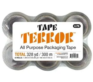 TAPE TERROR 6-pack All-purpose Packing Tape - One-color