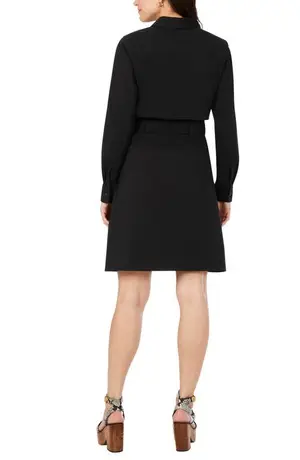 Foxcroft Pax Solid Long Sleeve Shirtdress - Black