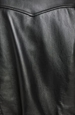 Saint Laurent Lambskin Leather Long Motorcycle Jacket