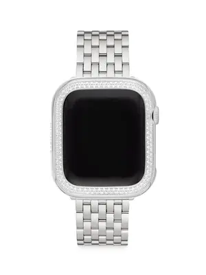 Michele Stainless Steel & Diamond Apple Watch Case/40mm