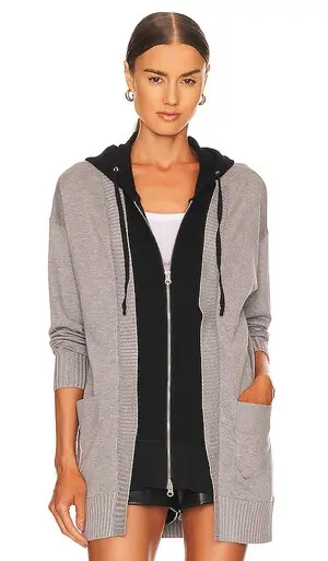 Central Park West Brynn Long Dickie Cardigan - Heather Grey