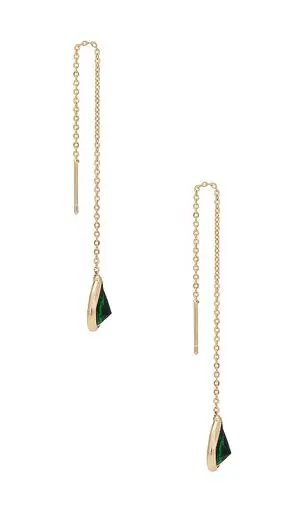 Ettika Barely There Chain Dangle Earrings - Green Crystal