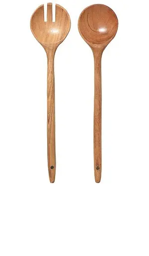PUBLIC GOODS Acacia Salad Serving Utensils Set Of 2 In Tan - N,a