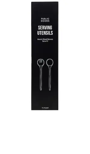 PUBLIC GOODS Acacia Salad Serving Utensils Set Of 2 In Tan