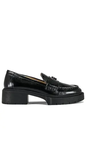 COACH Leah Patent Leather Platform Loafers - Black