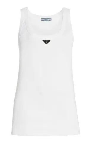 Prada Logo-detailed Jersey Tank Top