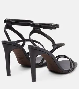 Brunello Cucinelli Embellished Leather Sandals