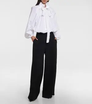 PATOU Ruffled Tie-neck Blouse - White