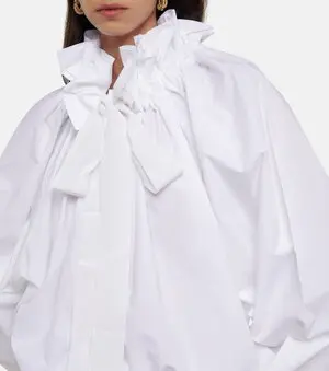 PATOU Ruffled Tie-neck Blouse - White