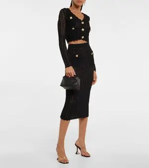 SELF-PORTRAIT Embellished Knit Cropped Cardigan