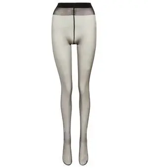 Saint Laurent Monogram Crystal-embellished Tights - Black